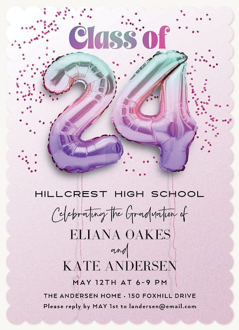 Number Balloons | Graduation Invitations